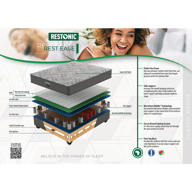 Restonic Rest Ease Bed - Beds and Mattress Store Cape Town